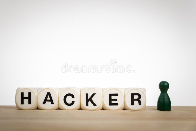 Hacker Concept with Toy Dice and Pawns Stock Image - Image of password ...