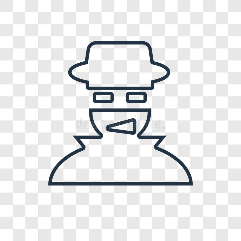 Hacker Concept Vector Linear Icon Isolated on Transparent Background ...