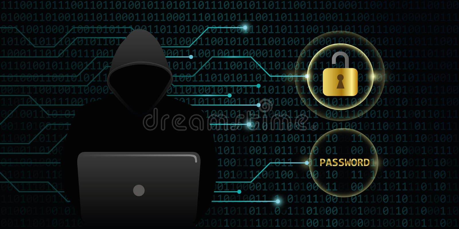 Computer Hacker In Matrix Cybercrime Concept With Binary Code Web 3664