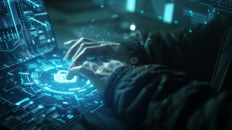 Hacker on Cyber Attack.AI Generated Image Stock Image - Image of ...