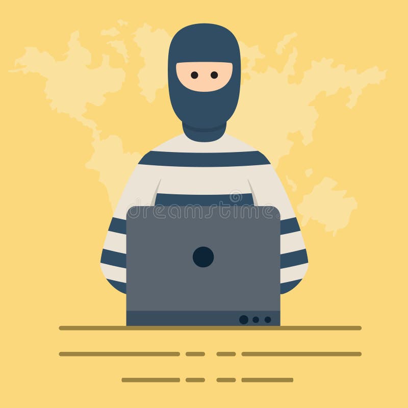 Hacker and Cyber Attack Vector Flat Icon Stock Vector - Illustration of ...