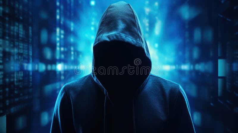 Hacker Cyber Crime with Blur Technology Background Generative AI Stock ...