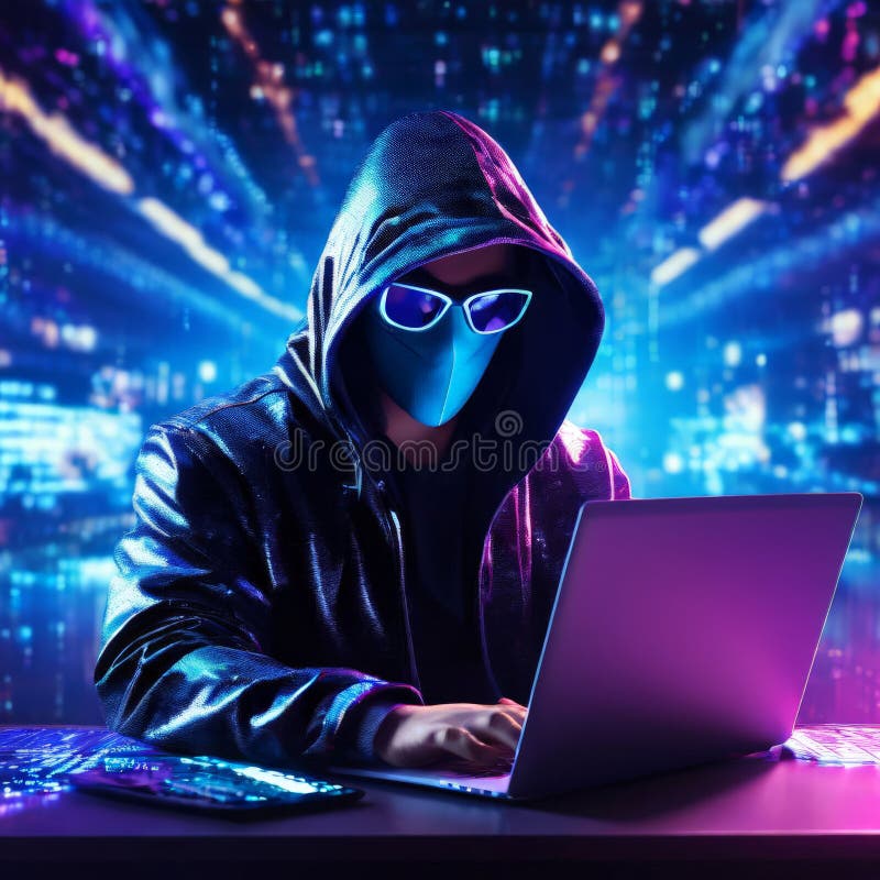 Hacker in Cyber Data Concept Stock Image - Image of information, hacker ...