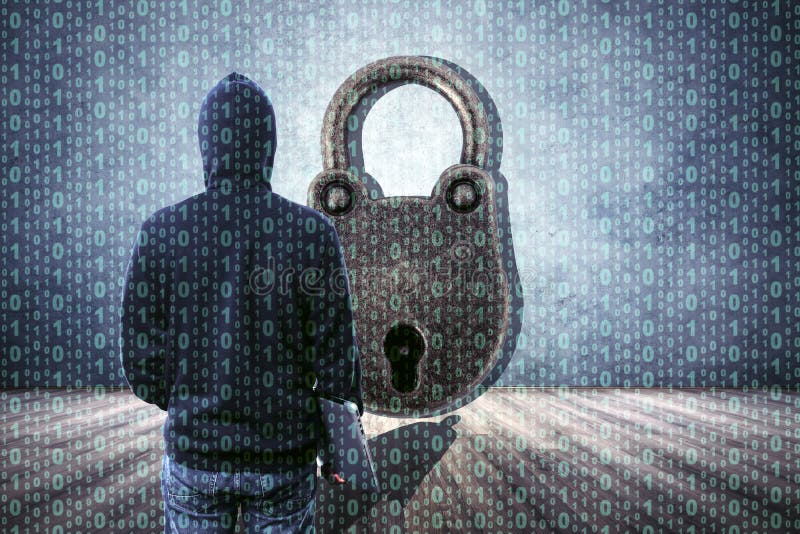 Hacker into cyber reality stock image. Image of crime - 143851091