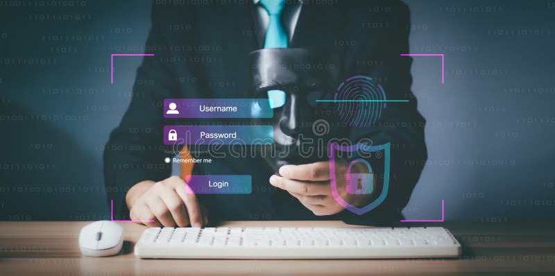 Hacker Cyber Security And Data Protection On Internet Person Touching Virtual Shield Secure