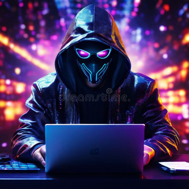Hacker in cyber security stock photo. Image of computer - 370852302