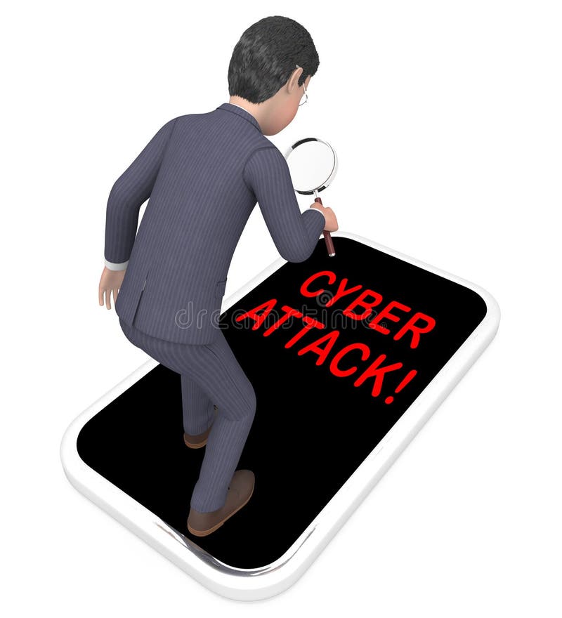 Hacker Cyberattack Malicious Infected Spyware 3d Rendering Stock ...