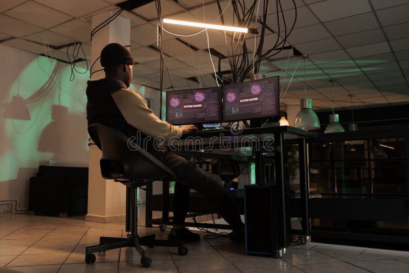 Hacker Cyberattack, Man Writing Password Hacking Software Stock Photo - Image of cyberattack ...