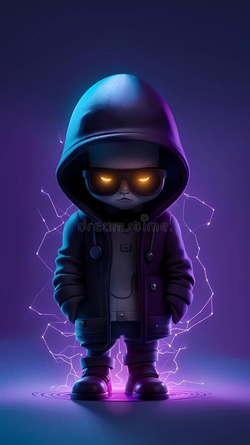 Hacker 3d Cartoon Character Illustration AI Generated Stock ...
