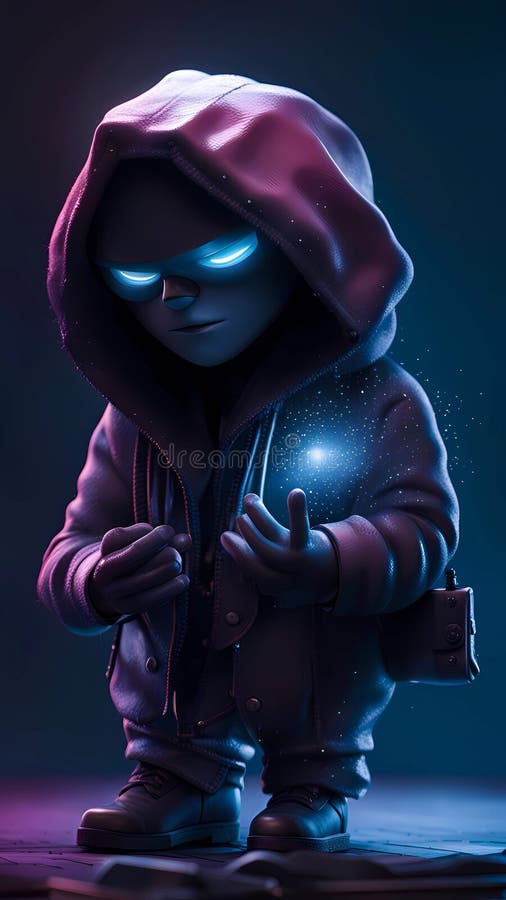 Hacker 3d Cartoon Character Illustration AI Generated Stock ...