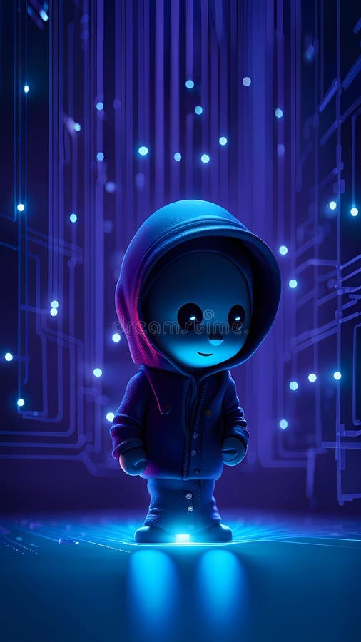 Hacker 3d Cartoon Character Illustration AI Generated Stock ...