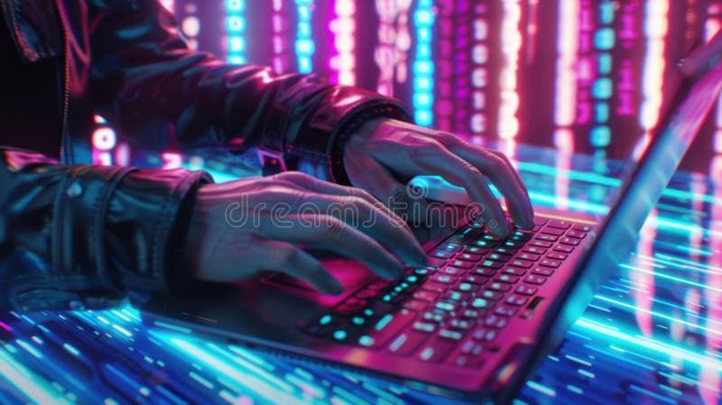 Hacker in Dark Environment.AI Generated Image Stock Photo - Image of ...