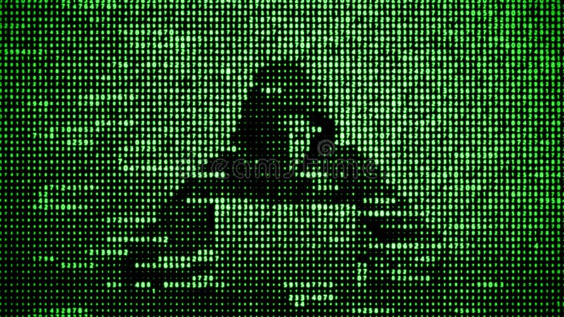 Cyber Security Concept Digital Background Blue Matrix Binary Computer