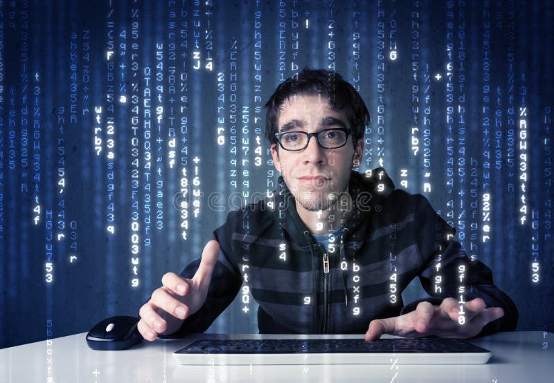 Hacker Decoding Information Futuristic Network Technology Stock Photos ...