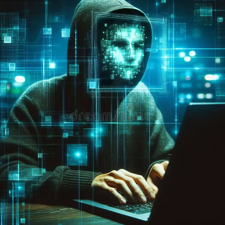 Hacker in Digital Environment Stock Photo - Image of hacker ...