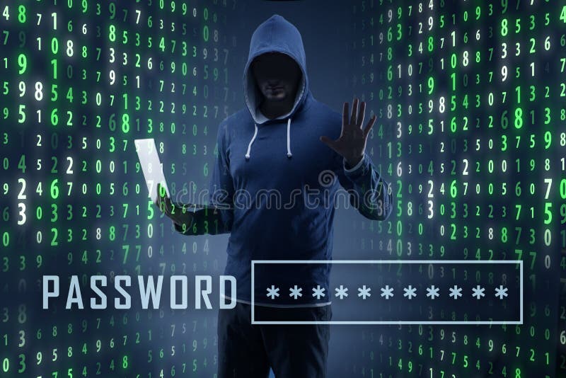 Hacker in Digital Security Concept Stock Image - Image of pressing ...