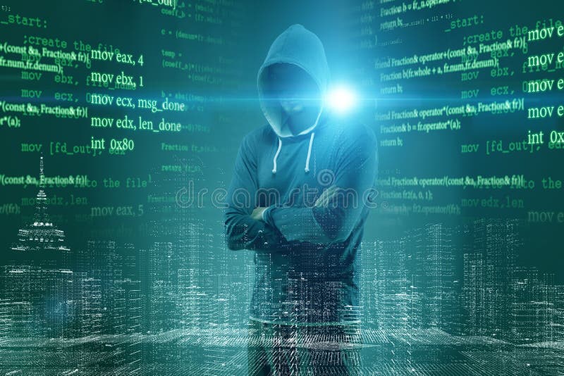 Hacker in Digital Security Concept Stock Illustration - Illustration of ...