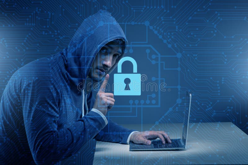 Hacker in Digital Security Concept Stock Image - Image of crime ...