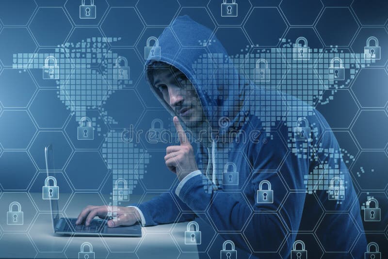 Hacker in Digital Security Concept Stock Image - Image of hack, privacy ...