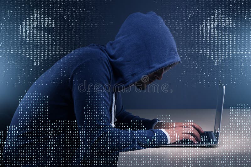 Hacker in Digital Security Concept Stock Photo - Image of internet ...