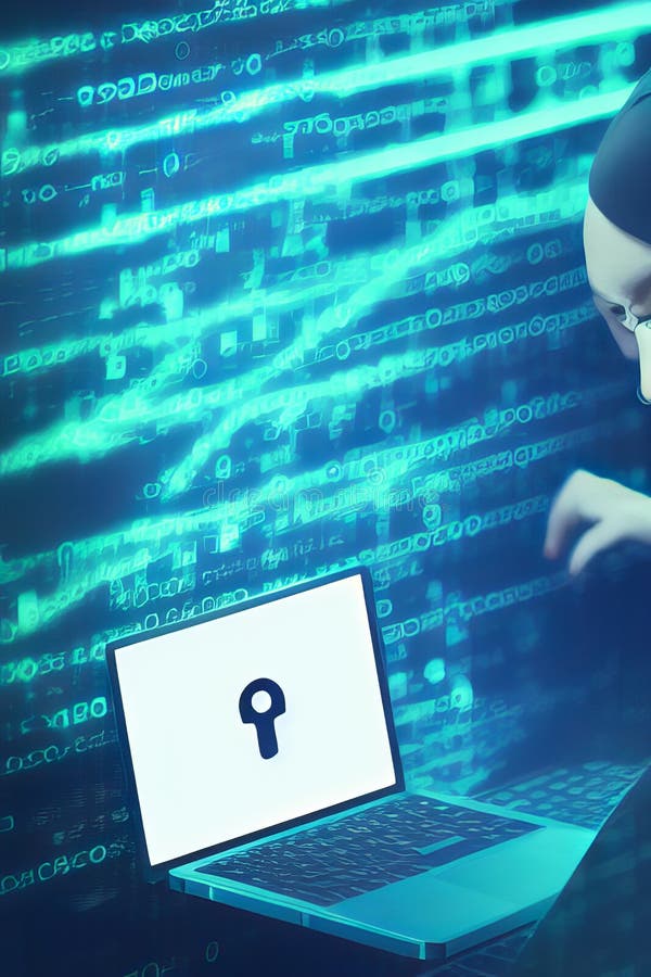 Hacker in Digital Security Concept. AI Stock Illustration ...