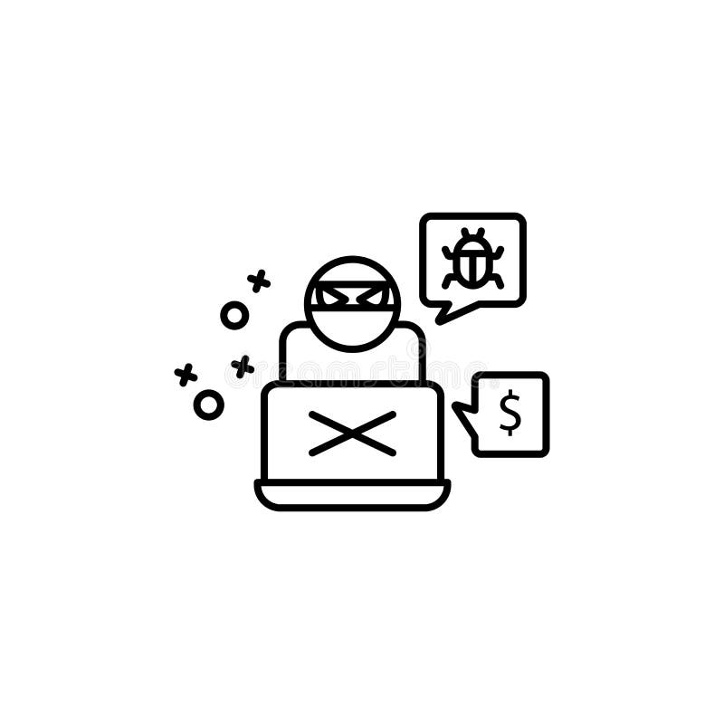 Ransomware Icon on White Background. Simple Element Illustration from ...