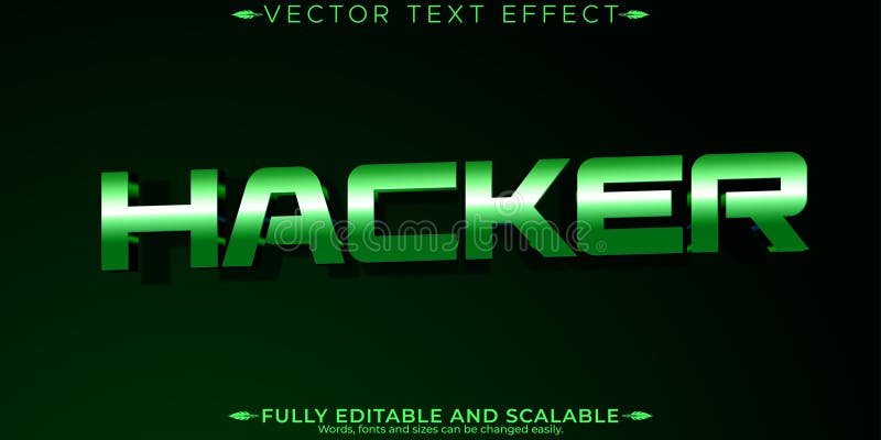 Hacker Editable Text Effect, Editable Computer and Code Text Style Stock Vector - Illustration ...