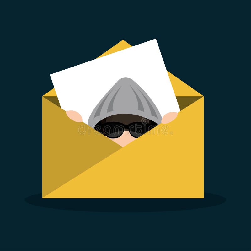Hacker Email Message Secure Icon Stock Illustration - Illustration of ...