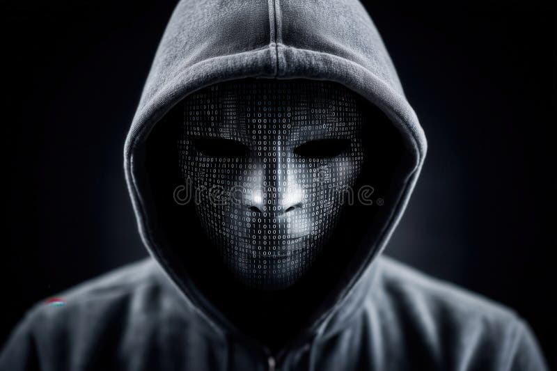 Hacker Engages With Multiple Computer Screens Displaying Code And Binary Numbers Dark