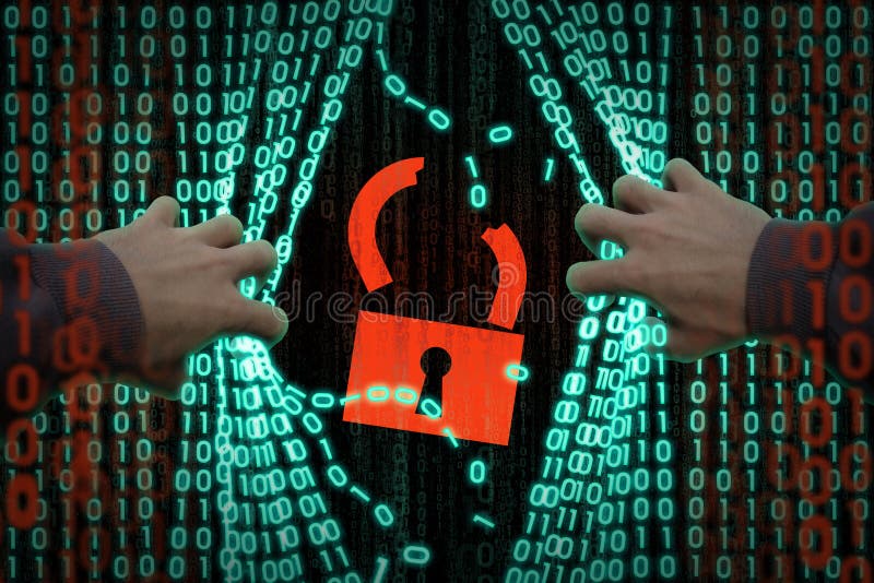 The Hacker Enters the Computer Stock Image - Image of background ...