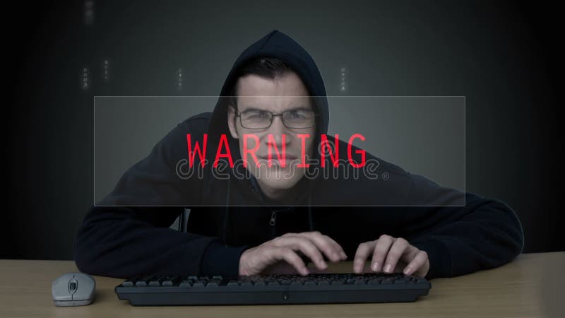 Fail of Hacker Using Computer for Cyber Attack Stock Video - Video of ...