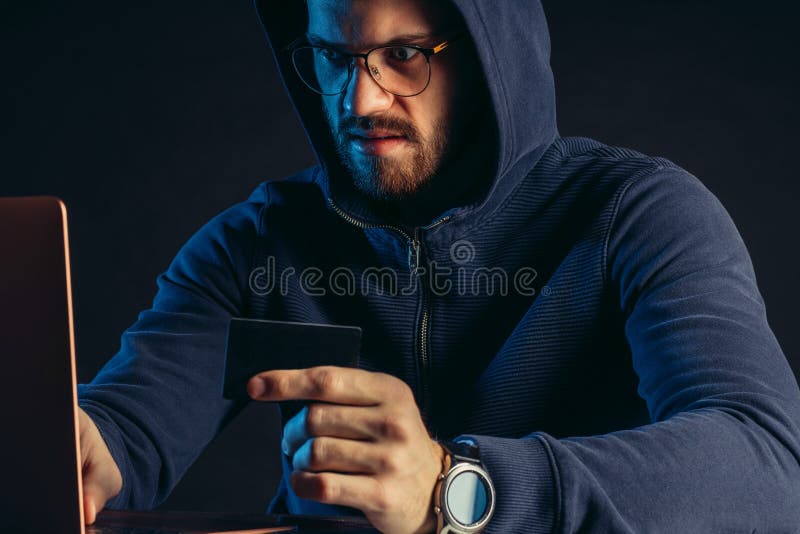 Hacker Finding and Exploiting the Weakness in Computer Systems To Gain Access. Stock Photo ...