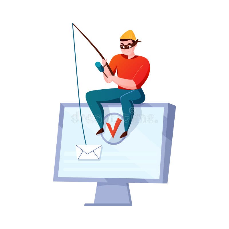 Hacker Fishing Mails Composition Stock Vector - Illustration of hack ...