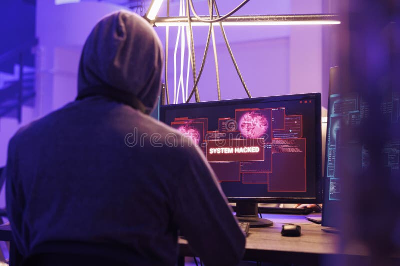 Hacker Getting Access Denied Message Stock Image - Image of code ...