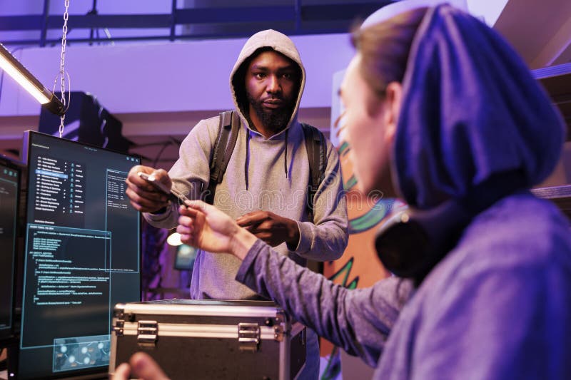 Hacker Giving Ssd with Virus Stock Photo - Image of server, holding ...