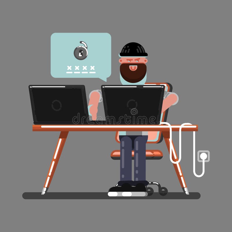 Hacker hacked somewones stock vector. Illustration of hacking - 110191929