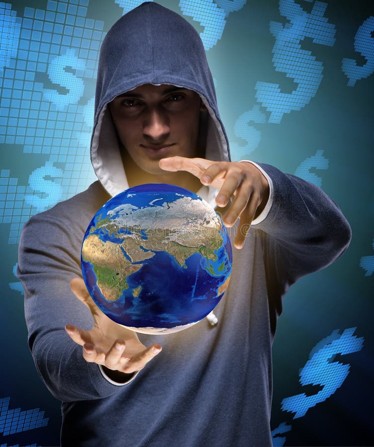 Hacker Hacking Banking Financial System Stock Photo - Image of ...
