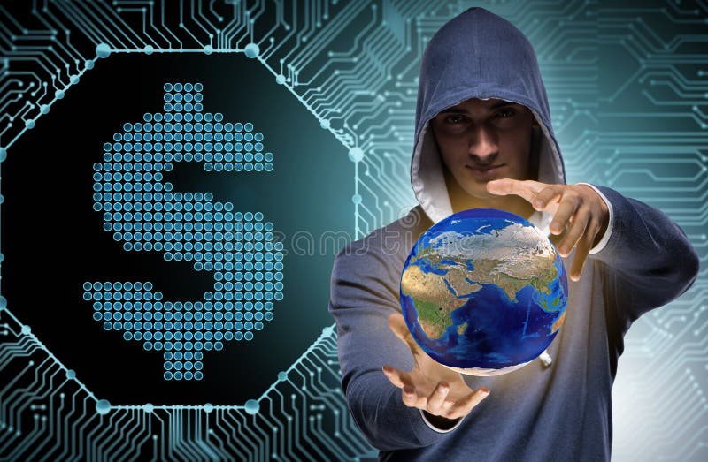 Hacker Hacking Banking Financial System Stock Image - Image of ...