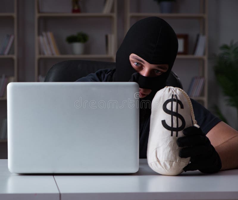 Hacker Hacking Computer Late at Night Stock Image - Image of moneybag ...