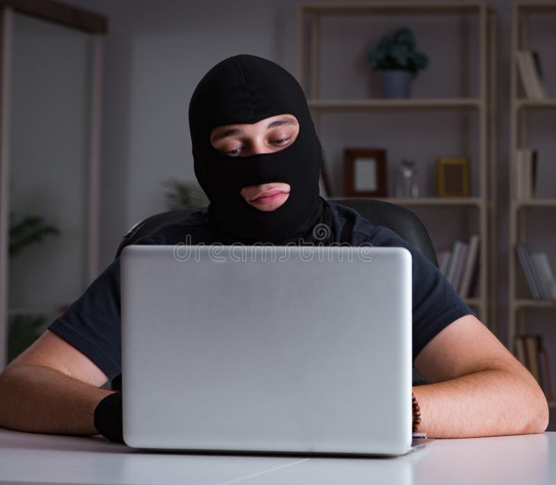 Hacker Hacking Computer Late at Night Stock Image - Image of hacker ...