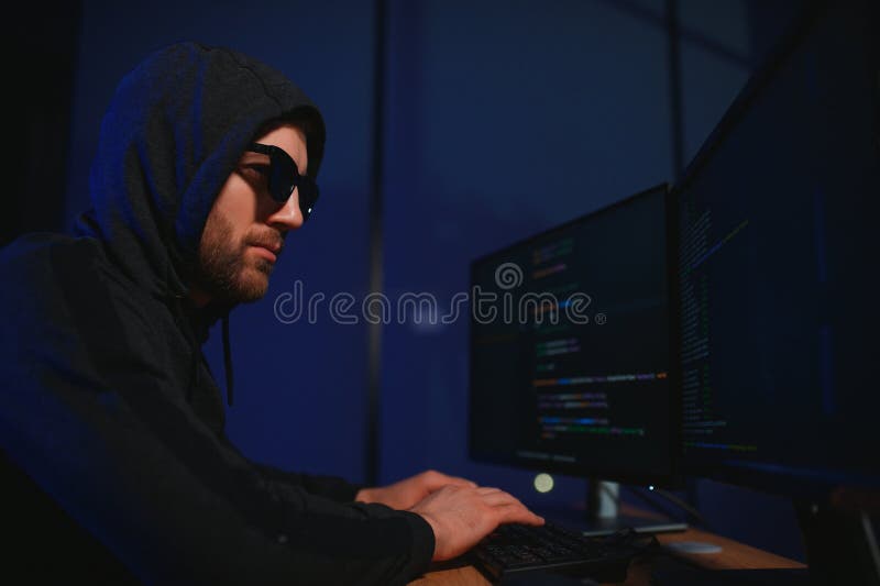 Hacker Is Hacking Into The Computer Network Computer Criminal Stock Image Image Of Hacking