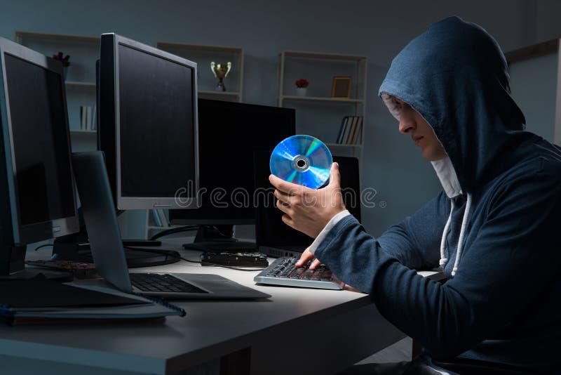 The Hacker Hacking Computer at Night Stock Photo - Image of hack ...