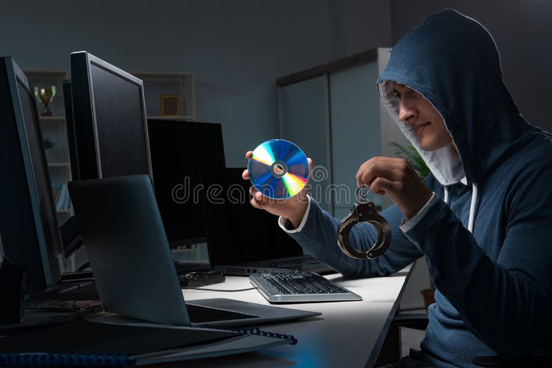 The Hacker Hacking Computer at Night Stock Photo - Image of online ...