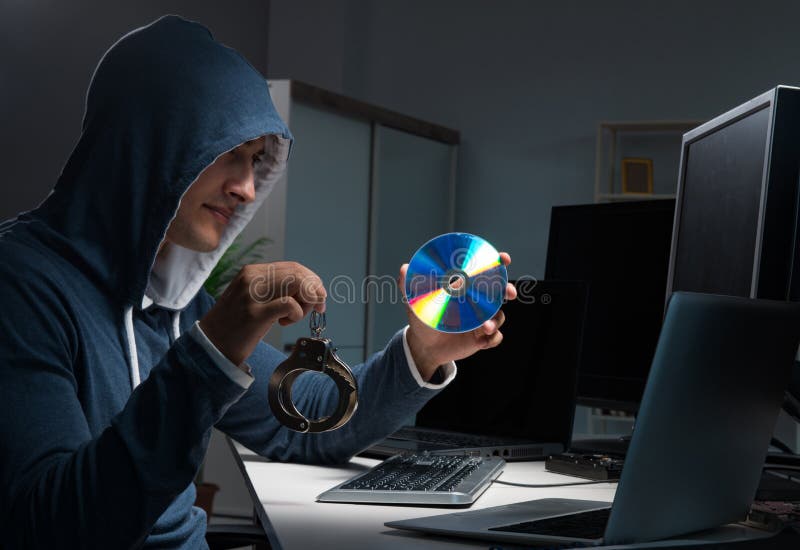 Hacker Hacking Computer at Night Stock Image - Image of phishing ...