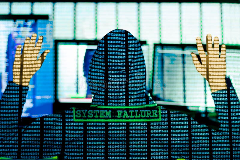 Hacker Hacking Computer Password at Night Stock Image - Image of ...