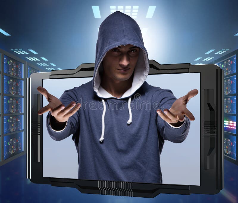 Hacker Hacking Corporate Computer System Stock Image - Image of illegal ...