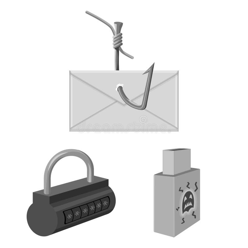 Hacker And Hacking Monochrome Icons In Set Collection For Design Hacker And Equipment Vector