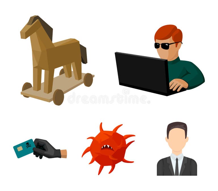 Hacker, Hacking, System, Internet .Hackers and Hacking Set Collection Icons in Cartoon Style ...