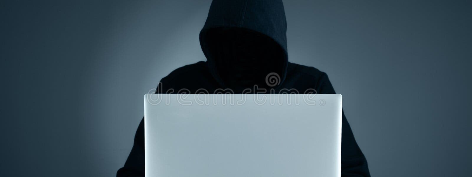 Hacker Hand Using Creative Process Stages Mesh Hologram on Blurry ...