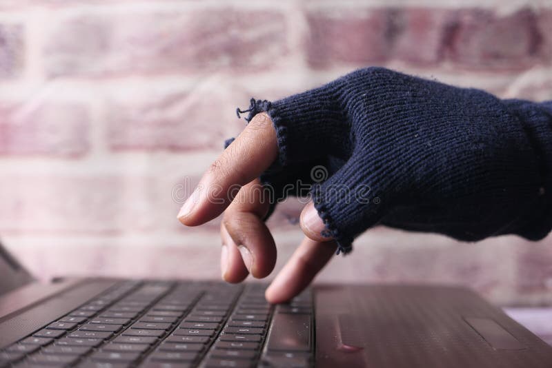 Hacker Hand Stealing Data from Laptop at Night Stock Photo - Image of ...